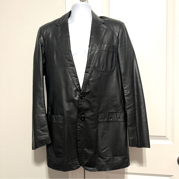 Bertini | Jackets & Coats | Vintage 7s Bertini Men Lined Black Leather ...